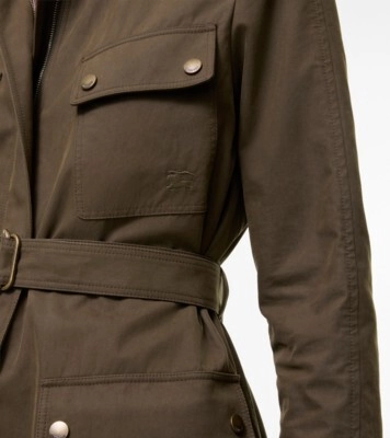 Burberry Gabardine Safari Jacket With Belted Waist
