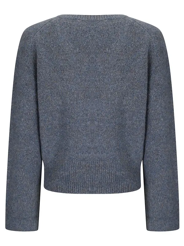 GANNI Ribbed V-neck Knitted Sweater