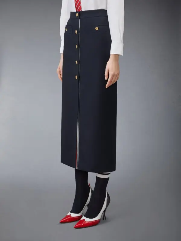 Thom Browne Button-detail Midi Skirt