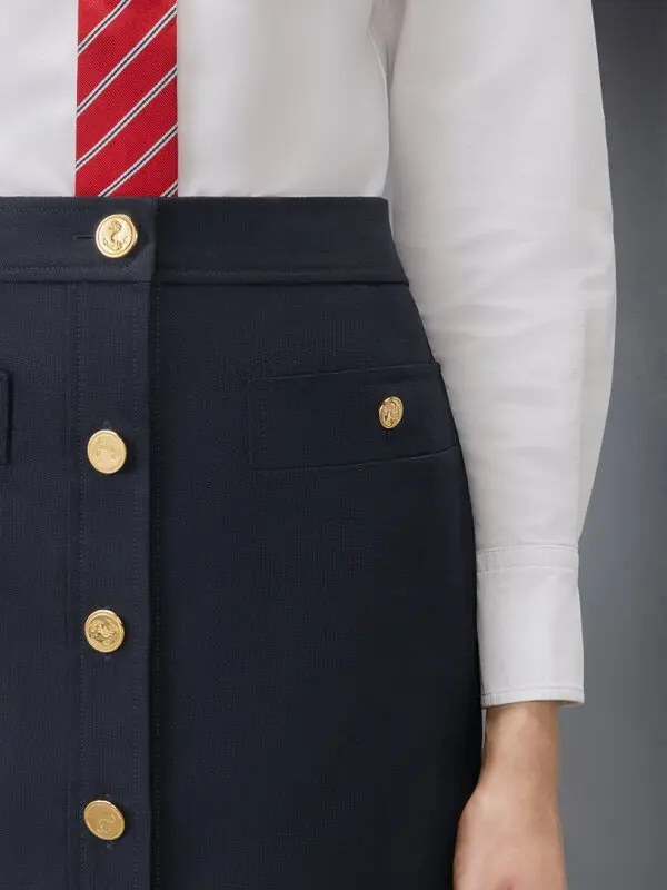 Thom Browne Button-detail Midi Skirt