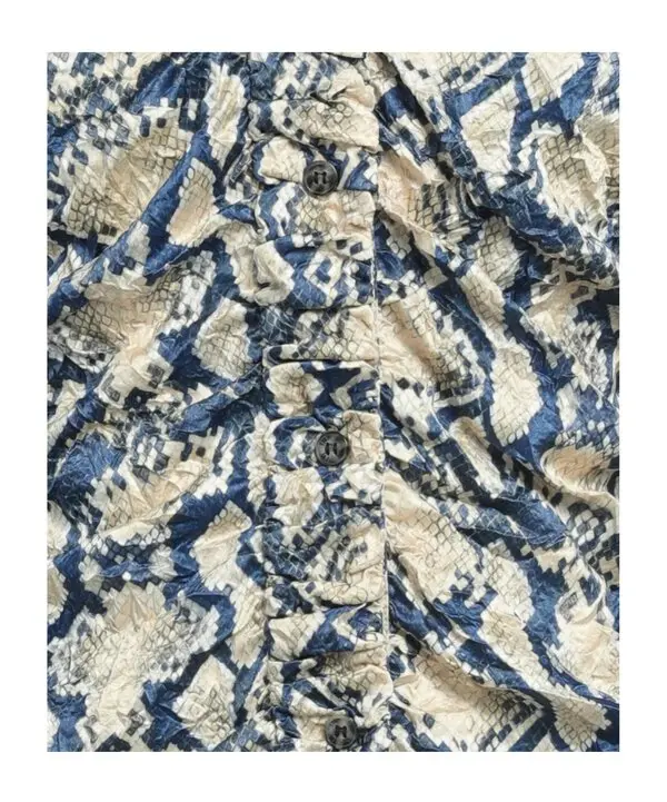 GANNI Snakeskin-print Satin Shirt