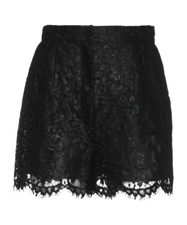 Dolce & Gabbana Solid Color Lace Shorts - Black