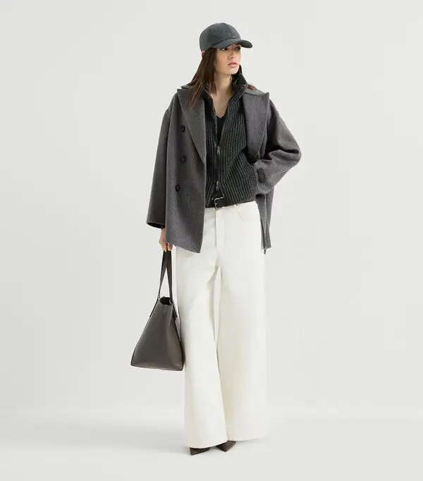 Brunello Cucinelli Cashmere Beaver Pea Coat