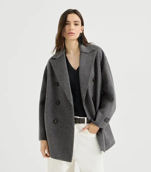 Brunello Cucinelli Cashmere Beaver Pea Coat