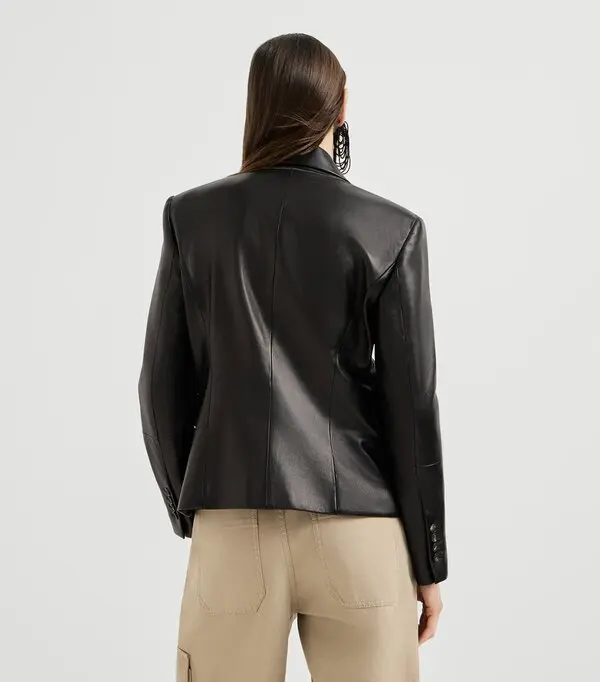 Brunello Cucinelli Nappa Leather Single-breasted Blazer