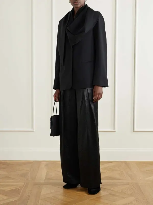 Sea Remi Scarf-effect Wool-blend Crepe Blazer