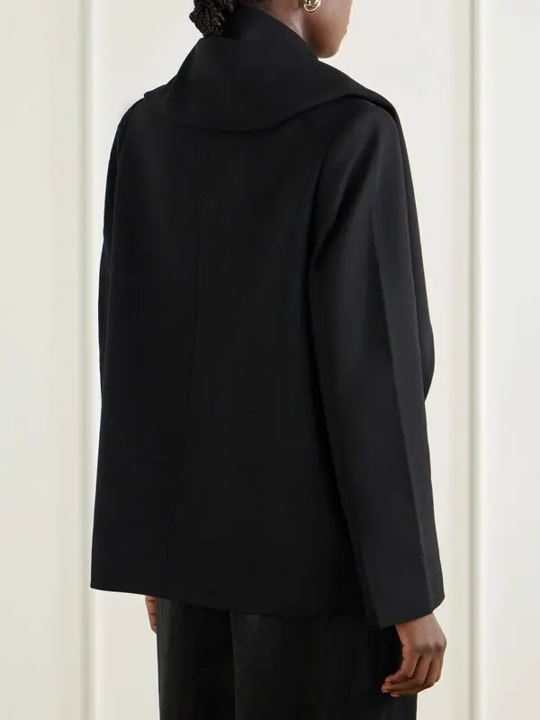 Sea Remi Scarf-effect Wool-blend Crepe Blazer