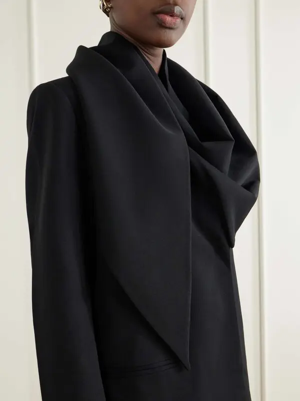 Sea Remi Scarf-effect Wool-blend Crepe Blazer