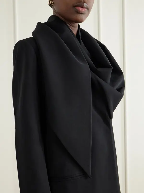 Sea Remi Scarf-effect Wool-blend Crepe Blazer