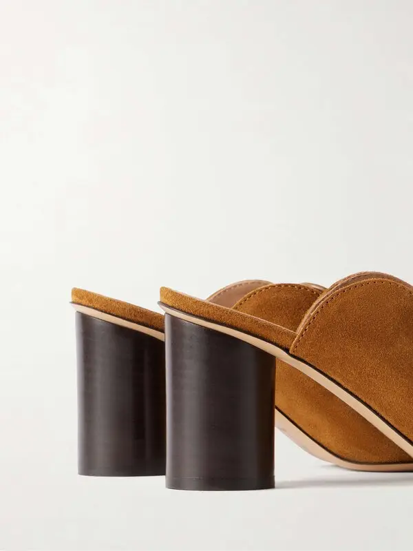JW Anderson Leather-trimmed Suede Mules