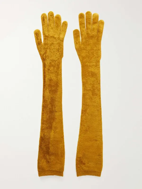 Alaïa Long Velvet Gloves