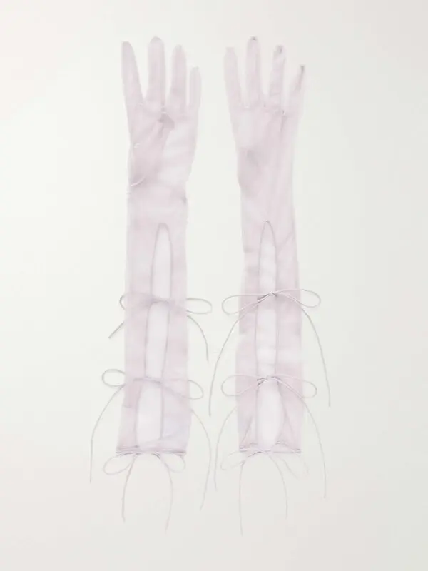 PAULINE DUJANCOURT Flora Tulle Gloves - Lavender