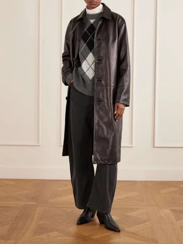 NILI LOTAN Donnika Argyle Checked Cashmere And Silk-blend Sweater