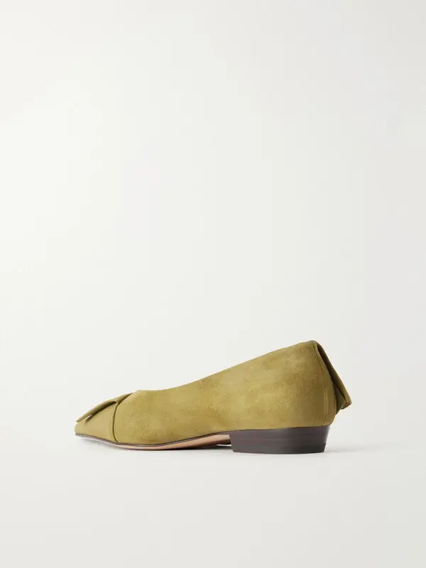 JW Anderson Suede Ballet Flats - Green