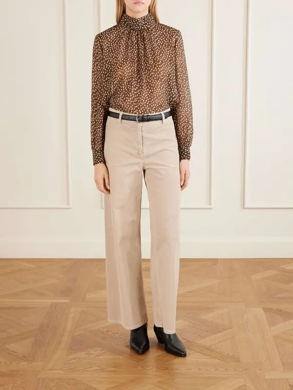 NILI LOTAN Megan Cotton-blend Corduroy Wide-leg Pants - Sand