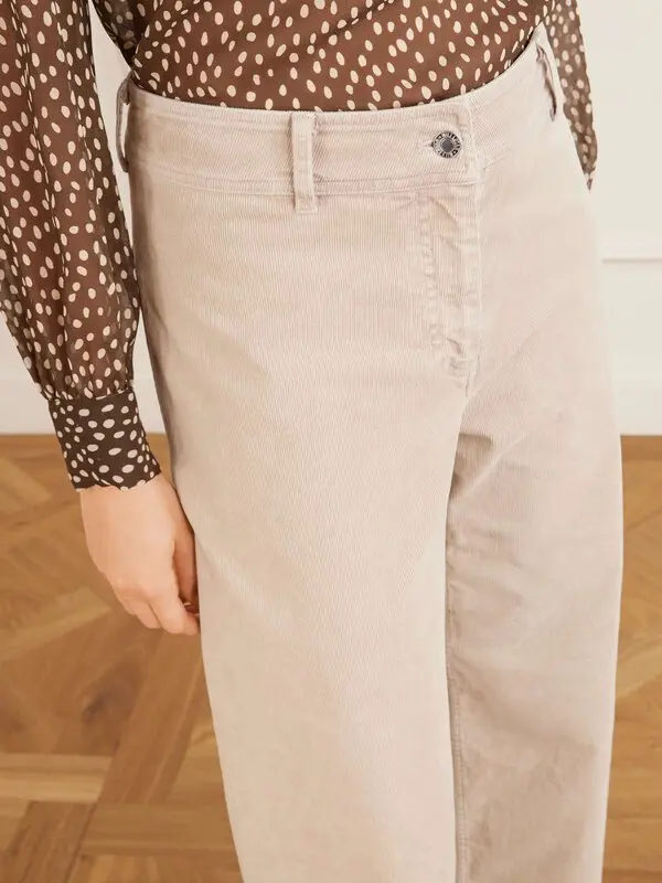 NILI LOTAN Megan Cotton-blend Corduroy Wide-leg Pants - Sand