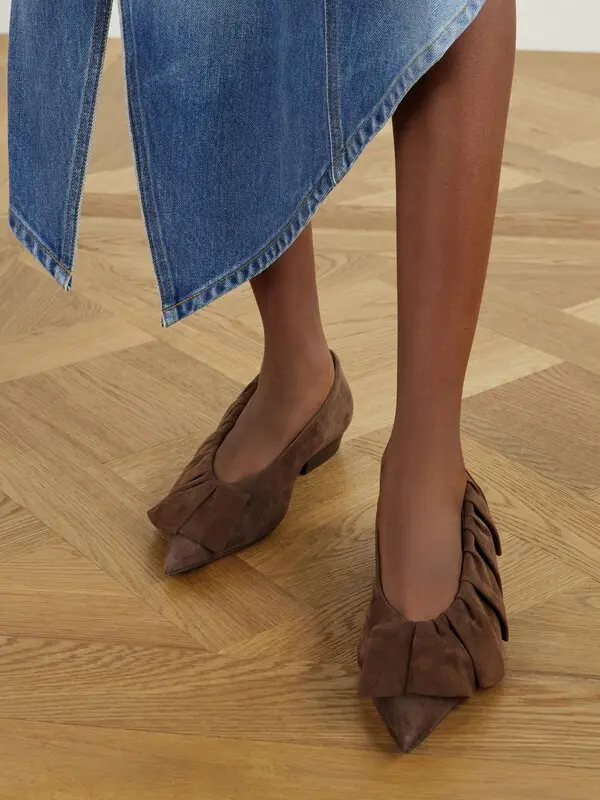 JW Anderson Ruffled Ballet Flats - Brown