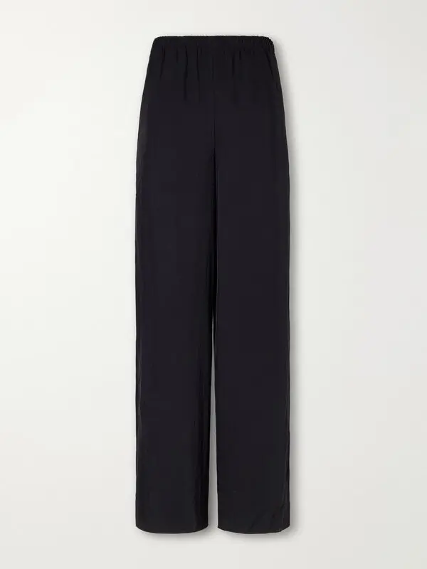 Theory Crepon Wide-leg Pants - Black