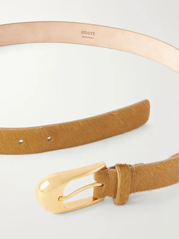Khaite Dome Leather Belt - Yellow
