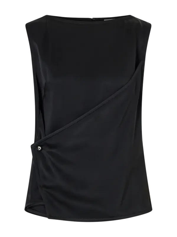 LANVIN Satin Wrap Top - Black