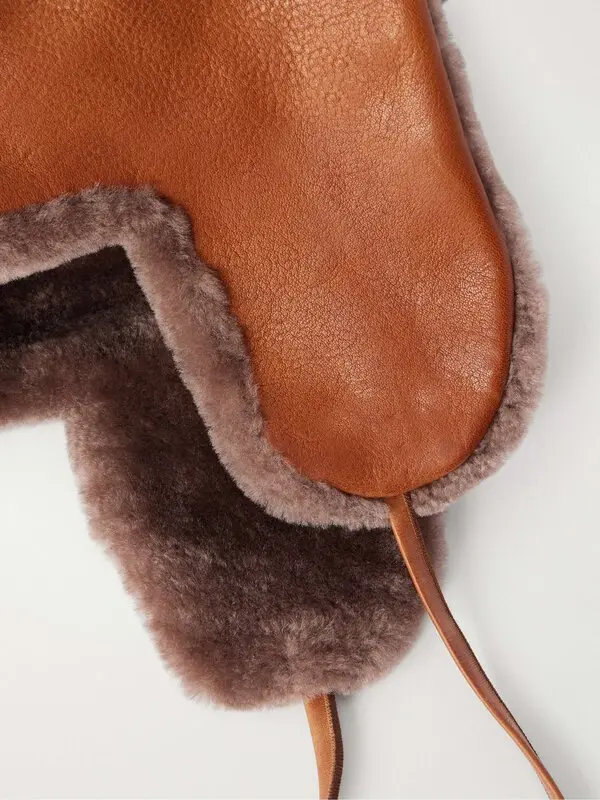 Gabriela Hearst Karina Leather And Shearling Trapper Hat
