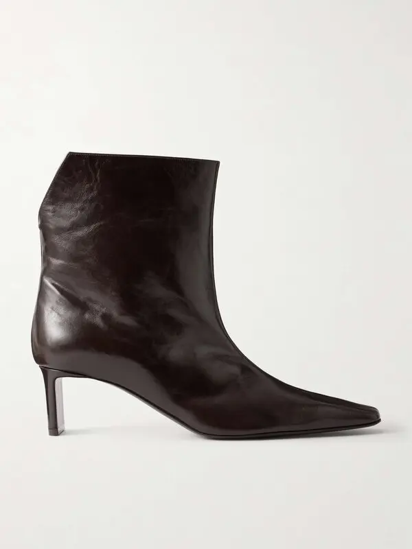 Khaite Ona 55 Leather Ankle Boots - Brown