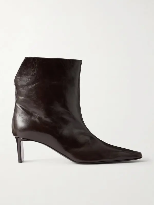 Khaite Ona 55 Leather Ankle Boots - Brown
