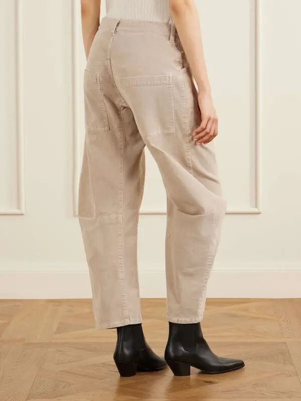 NILI LOTAN Shon Cotton-blend Twill Tapered Pants - Sand