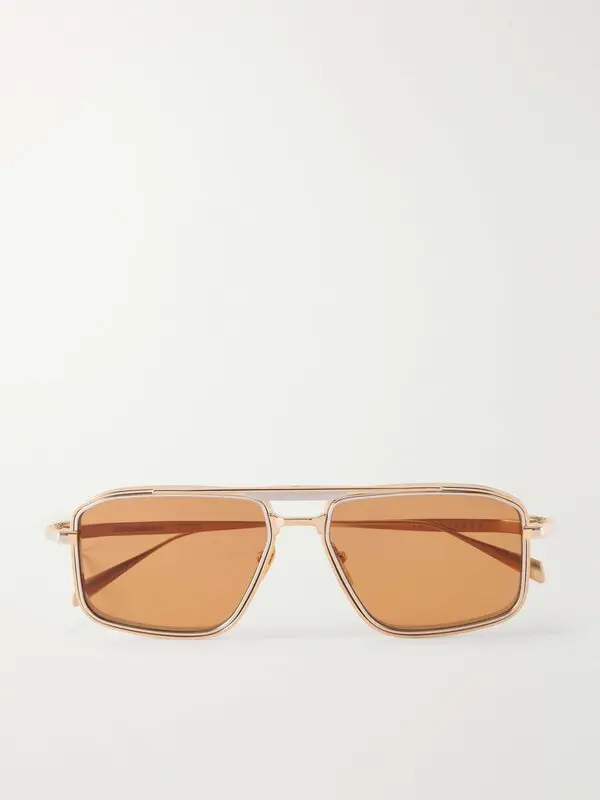 JACQUES MARIE MAGE Earl Aviator-style Gold-tone Sunglasses
