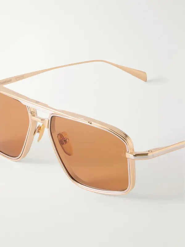 JACQUES MARIE MAGE Earl Aviator Sunglasses - Black