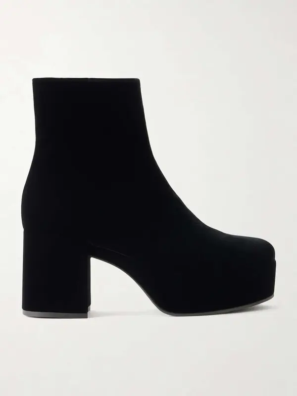 GIANVITO ROSSI Sally Velvet Ankle Boots