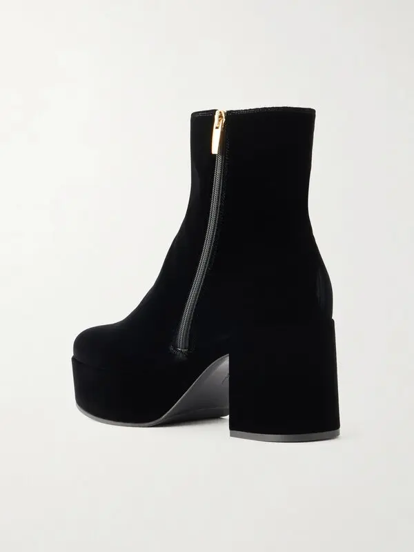GIANVITO ROSSI Sally Velvet Ankle Boots