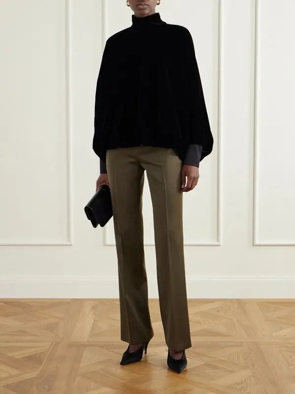 Balmain Wool Straight-leg Tailored Pants - Green