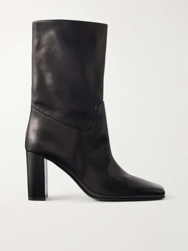 Khaite Petra 55 Leather Ankle Boots - Black