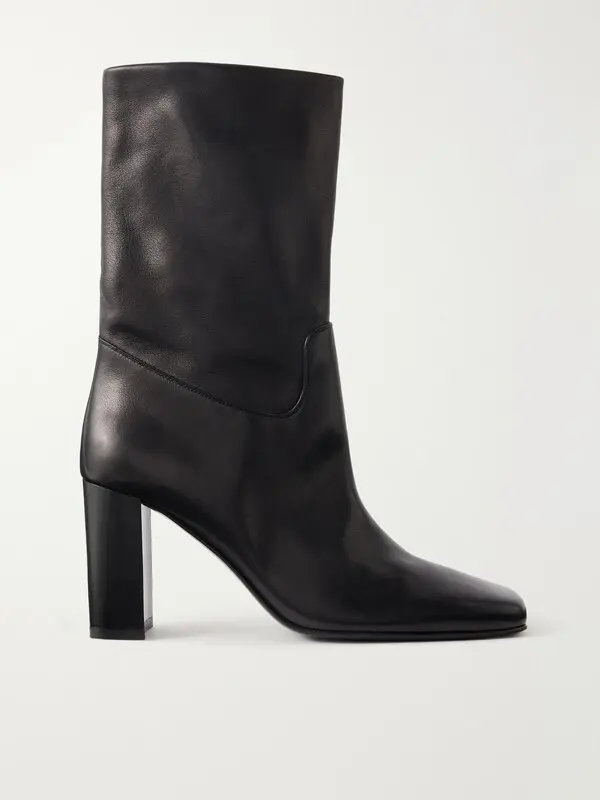 Khaite Petra 55 Leather Ankle Boots - Black
