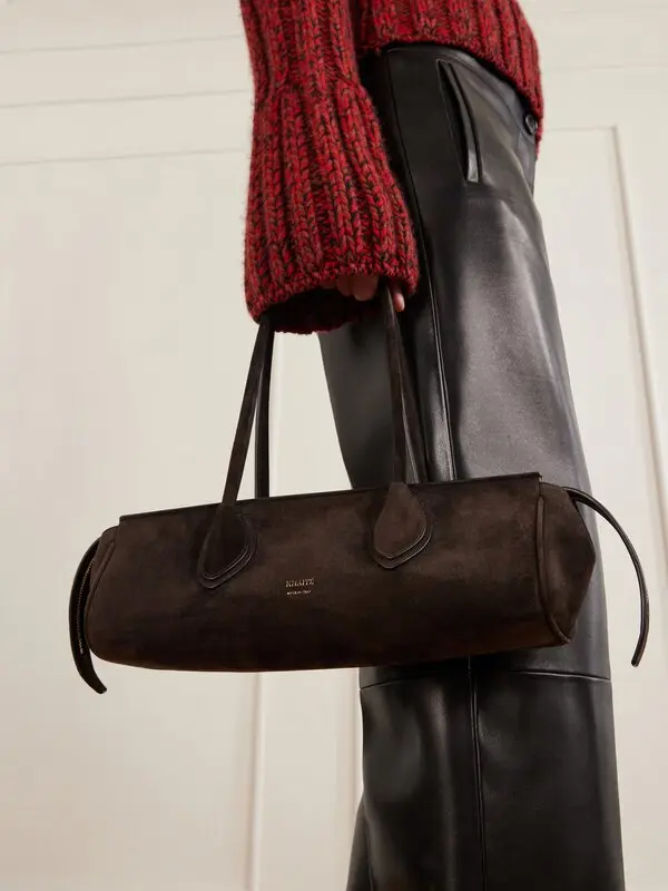 Khaite Donna Suede Shoulder Bag - Brown