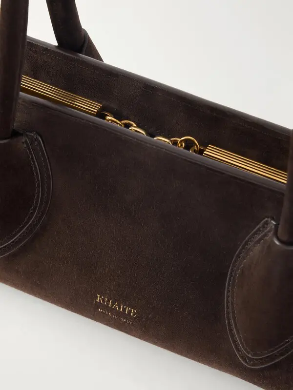 Khaite Donna Suede Shoulder Bag - Brown