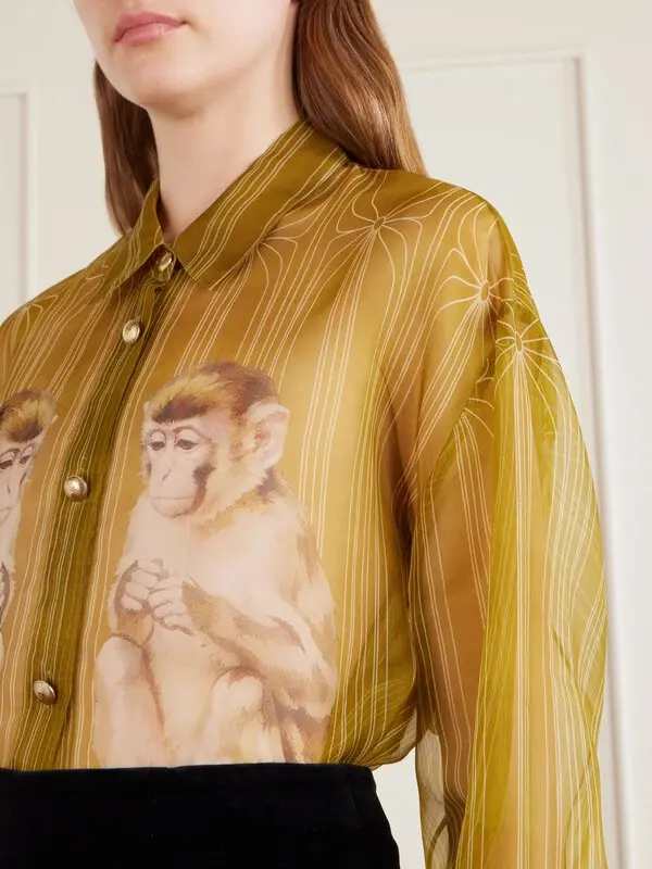 Khaite Goya Embroidered Silk-organza Shirt