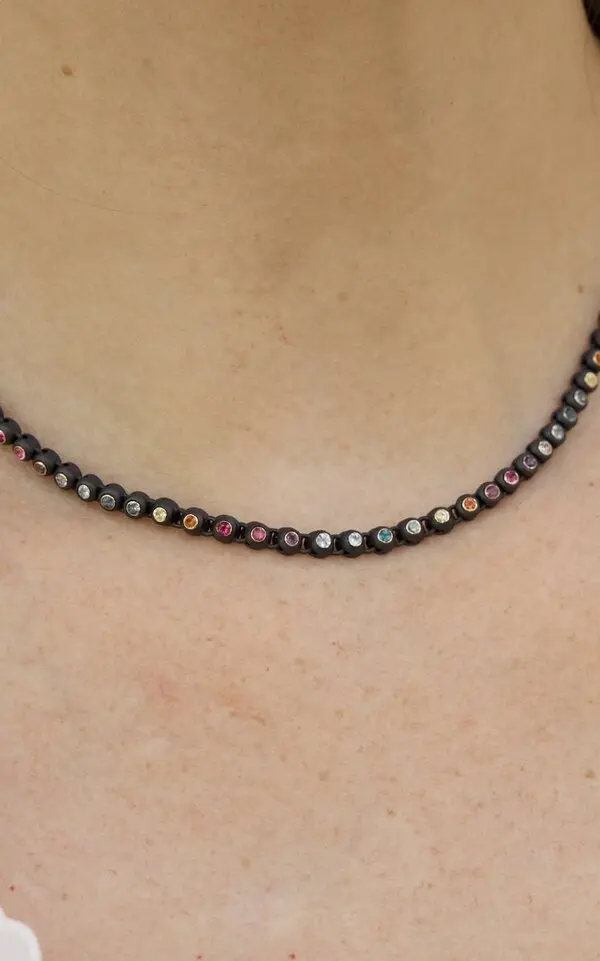 EDEN PRESLEY Steel Tennis Necklace