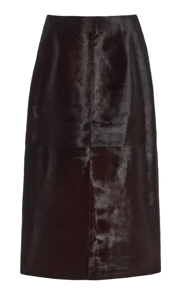 Nour Hammour Alana Pony Hair Midi Skirt