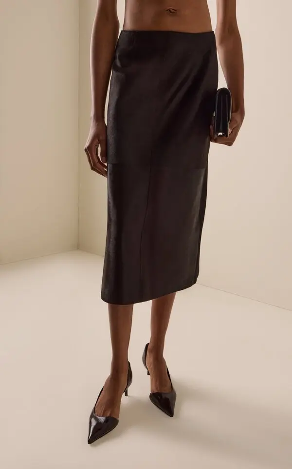 Nour Hammour Alana Pony Hair Midi Skirt