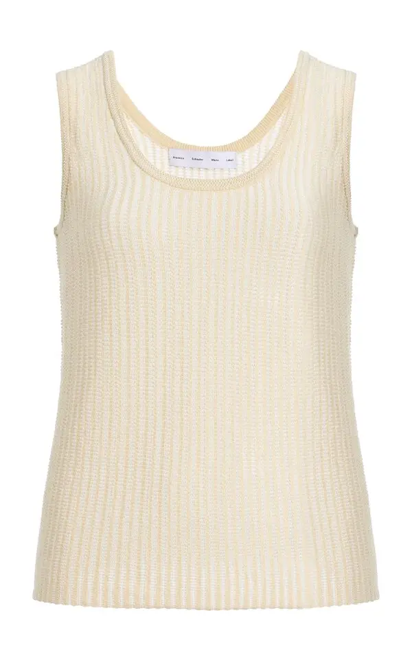 Proenza Schouler White Label Lennox Cotton Tank Top - Yellow