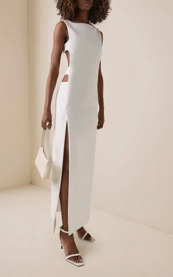 COURREGES Cut-out Crepe Maxi Dress