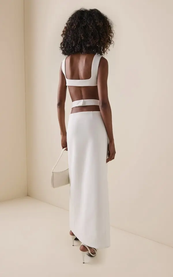 COURREGES Cut-out Crepe Maxi Dress