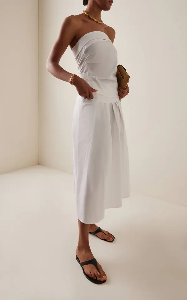 Proenza Schouler White Label Nessa Pleated Cotton Midi Skirt