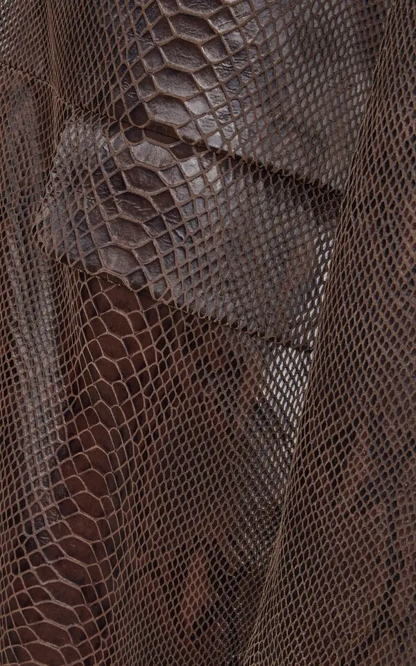 Paris Georgia Python-embossed Leather Trench Coat