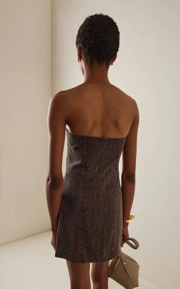 Paris Georgia Audrey Embossed Leather Mini Dress
