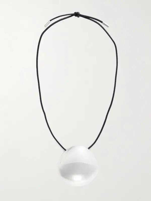Alaïa Tone Leather Necklace - Silver