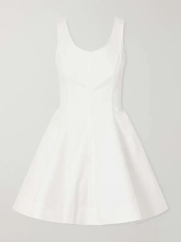 Brandon Maxwell Poppy Cotton-poplin Mini Dress - White