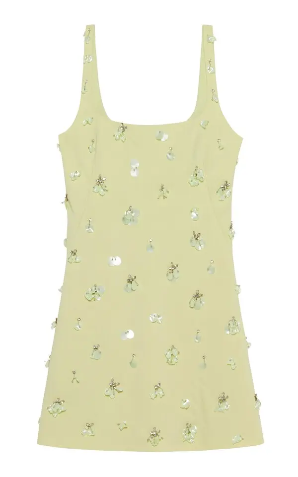 Simkhai Ziva Embellished Crepe Mini Dress - Green